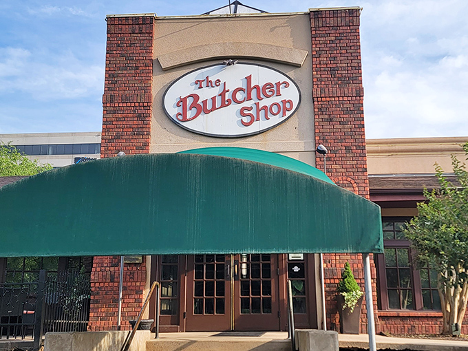 The brick fa&ccedil;ade and iconic green awning of The Butcher Shop stand as a beacon to carnivores everywhere. Meat paradise awaits behind those doors.