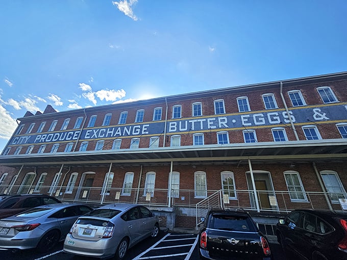 History meets culinary excellence at Local Chop & Grill House, where the "PRODUCE EXCHANGE" sign reminds you that good food has always found a home here.