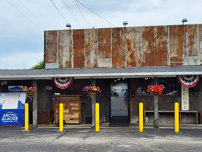 That rusted metal exterior isn't just for show&mdash;it's a promise of authenticity that says "we care more about what's in the smoker than what's on the sign."