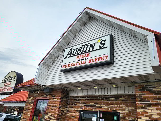 Austin's distinctive signage announces its dual specialties with pride, like a culinary lighthouse guiding you to port after a long journey.