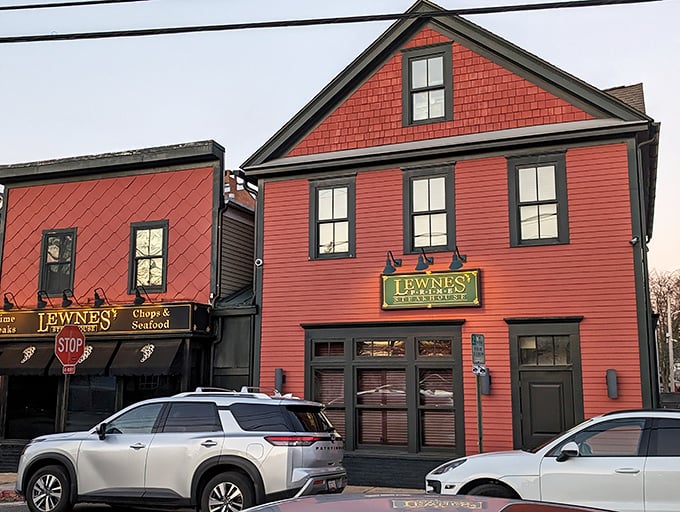 The iconic red exterior of Lewnes' Steakhouse stands out in Annapolis like a carnivore's lighthouse, beckoning meat lovers from miles around.