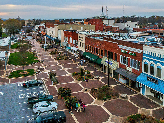 Downtown Hickory unfolds like a storybook small town, where historic brick buildings house modern treasures and church spires punctuate the skyline.