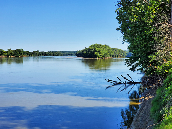 The Wabash River glides past Harmonie State Park like nature's own meditation app. No subscription required, just bring your sense of wonder.
