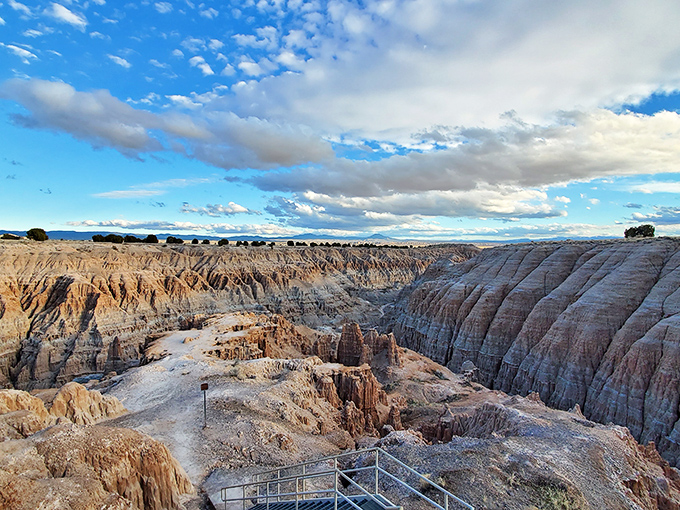 The view from Miller Point showcases Cathedral Gorge's dramatic landscape &ndash; like someone took the Grand Canyon, shrunk it, and added a sci-fi filter.