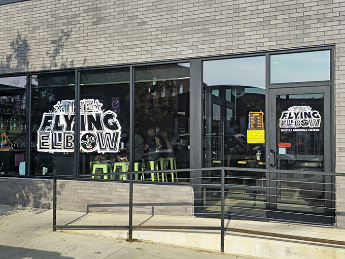 The unassuming exterior of The Flying Elbow belies the flavor explosion waiting inside. Wrestling-themed burgers in Marshalltown never looked so inviting.