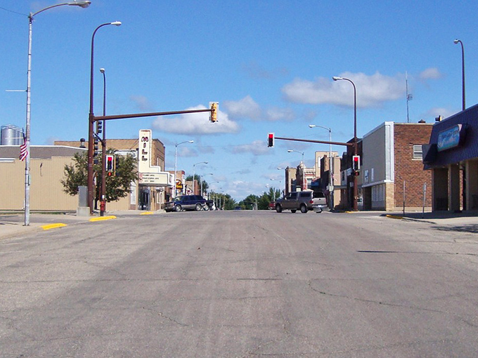 Main Street Milbank stretches toward the horizon, where small-town charm meets big-sky country in northeastern South Dakota.