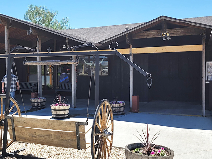 Western authenticity isn't manufactured here&mdash;it's built right in. Those wagon swing aren't just for show; they're setting expectations for a proper frontier meal.