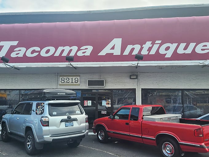 The unassuming exterior of South Tacoma Antique Mall proves that judging books by covers is a rookie treasure hunter's mistake.