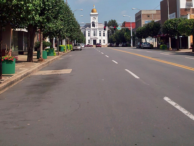 Main Street stretches toward the courthouse like an arrow pointing to the heart of the community&mdash;where small-town charm meets civic pride.