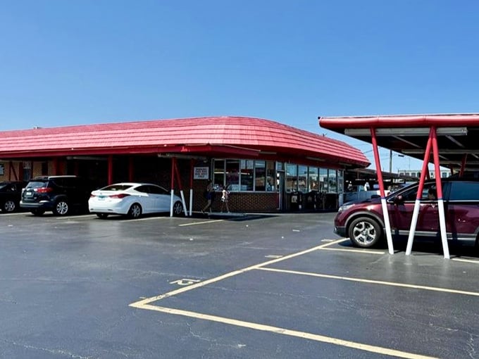 That distinctive curved architecture isn't trying to be retro-cool&mdash;it's the real deal, unchanged since before "retro" existed.