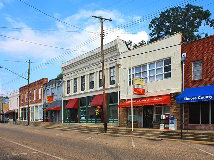 Downtown Wetumpka's historic storefronts stand like a time capsule with their classic awnings. Small-town charm doesn't get more picture-perfect than this.