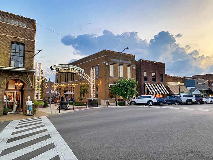 Downtown New Albany's historic brick buildings stand as sentinels of small-town charm, where the Tanglefoot Trail beckons adventurers to slow down and savor Mississippi's gentler pace.