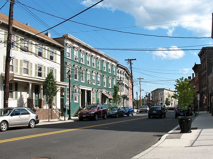 South Main Street showcases Phillipsburg's colorful Victorian architecture, where history lives on in mint-green facades and classic storefronts that wouldn't look out of place in a Norman Rockwell painting.