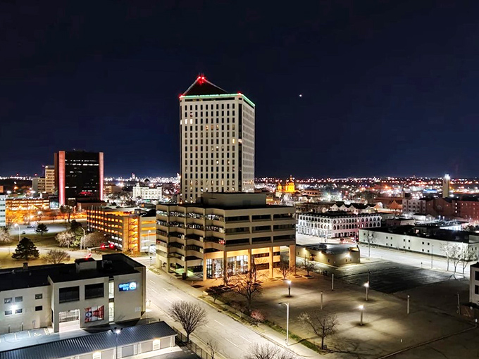 Wichita's skyline glitters after dark, proving that "nightlife in Kansas" isn't the oxymoron coastal snobs might assume.