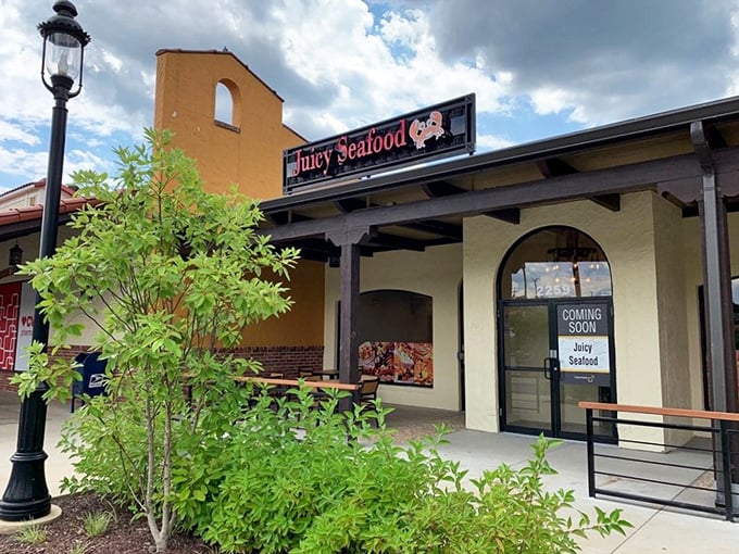 The unassuming exterior of Juicy Seafood in Silver Spring promises little but delivers big&mdash;like finding a pearl in the most ordinary-looking oyster.