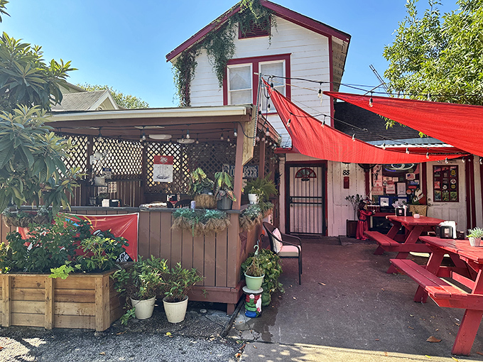 The little white house with red trim that houses burger greatness. Lankford's exterior feels like stepping into a simpler, more delicious time.