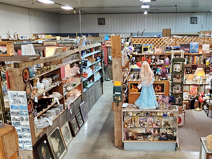 Down the rabbit hole of collectibles you go! Aisles stretch endlessly with everything from delicate china to life-sized figures, proving one person's attic castoff is another's prized possession.