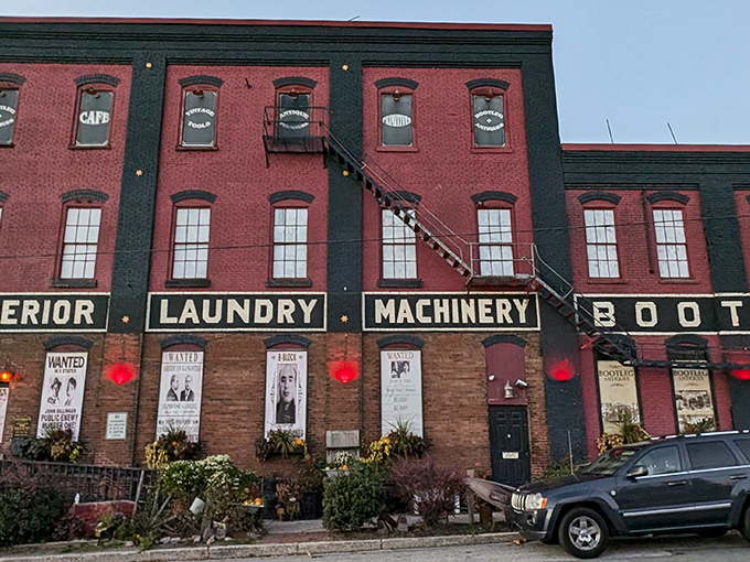 Where else can you find "SUPERIOR LAUNDRY MACHINERY" signage that hasn't washed away with time? This building wears its history proudly, like your grandpa's favorite cardigan.