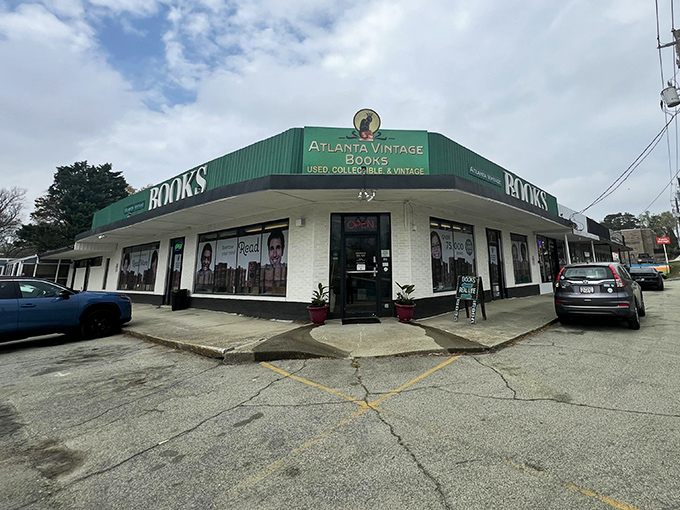 From the street, this unassuming storefront gives little hint of the labyrinthine literary wonderland waiting just beyond those doors.