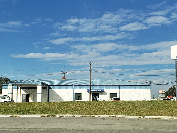 Blue skies and bigger possibilities await at this thrifting mecca. From the outside, you'd never guess the wonderland of secondhand treasures hiding within.