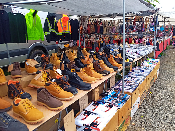 Work boots and safety gear galore! This footwear paradise offers everything from construction-ready Timberlands to stylish sneakers that won't break the bank.