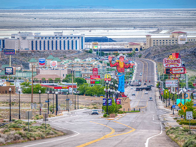 The iconic cowboy welcomes you to West Wendover, where casino lights meet desert vistas and your retirement dollars stretch like the horizon.