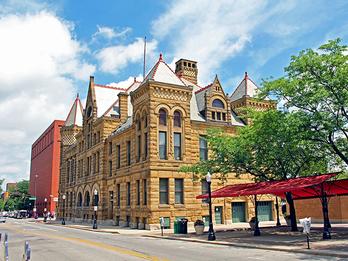 This stunning sandstone building exemplifies Fort Wayne's commitment to preserving its architectural heritage while still finding practical modern uses for these historic treasures.