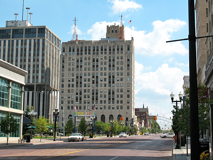 Flint's skyline showcases its art deco treasures, architectural gems that once witnessed the birth of America's automotive revolution.