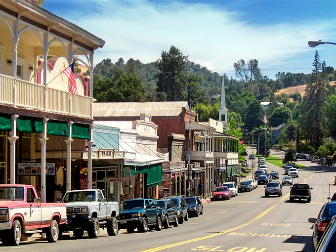 Wooden balconies and vintage storefronts transport visitors back to the 1850s when fortune seekers first arrived in Sutter Creek.