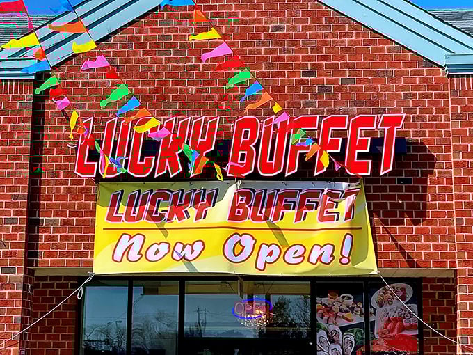 The colorful pennant flags dancing above Lucky Buffet's brick facade are like a carnival barker beckoning you to the greatest food show in Delaware.
