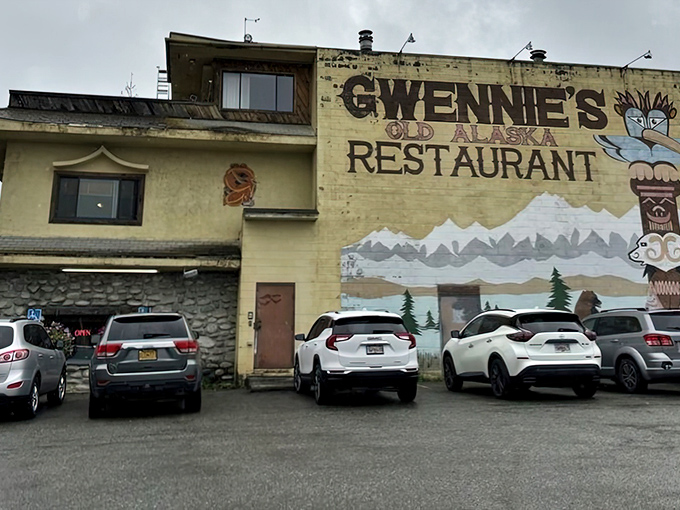Parked cars wait patiently outside Gwennie's, their owners inside experiencing what might be the best chicken fried steak in the Last Frontier&mdash;worth every minute of the wait.