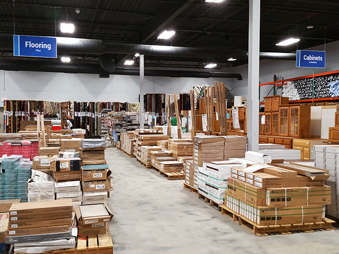 The treasure hunter's paradise awaits with clearly marked sections. Like an IKEA without the relationship test of assembly instructions!