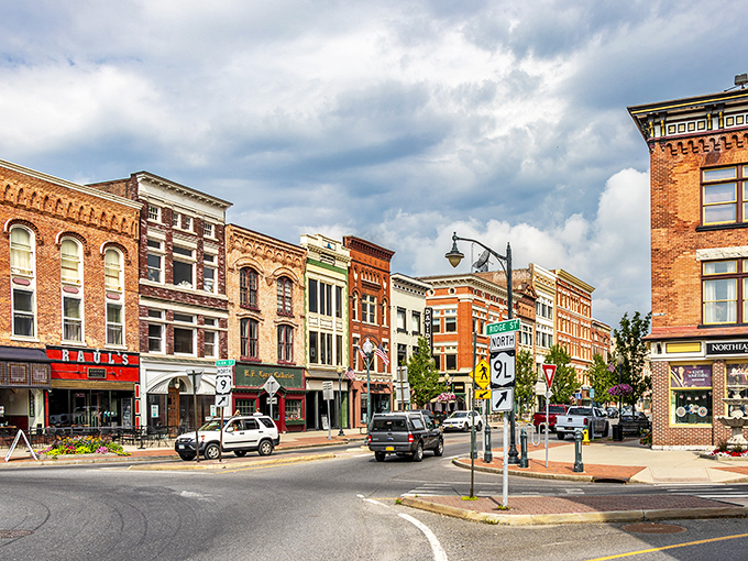 The iconic roundabout anchors Glens Falls' charming downtown, where affordable small-town living meets architectural eye candy. No Instagram filter needed for this real-life postcard.