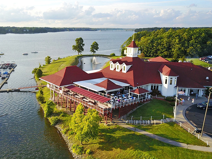 The nautical mirage of Rick's Caf&eacute; Boatyard rises from Eagle Creek Reservoir like a New England fishing village that took a wrong turn and landed in Indianapolis.