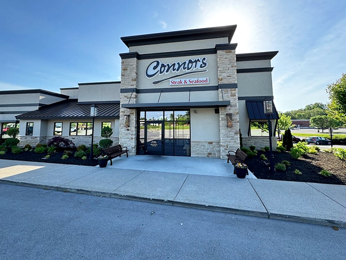 The stone facade of Connors promises understated elegance, like that friend who dresses simply but always looks fantastic.