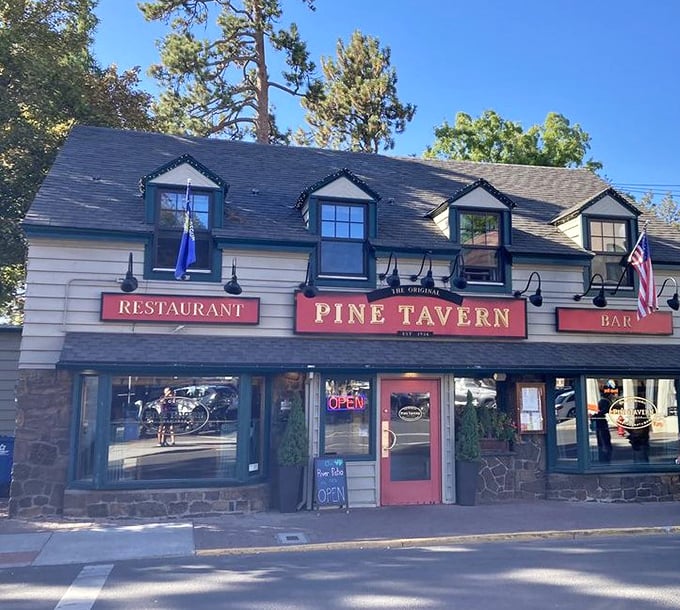 That iconic red door isn't just an entrance &ndash; it's a portal to a world where ponderosa pines grow indoors and scones are served with a side of Oregon history.