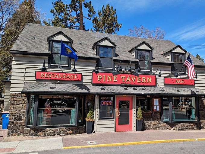 The Pine Tavern's storybook exterior looks like it should be narrating its own fairy tale &ndash; "Once upon a time in Bend, Oregon, there lived a restaurant with actual trees inside..."