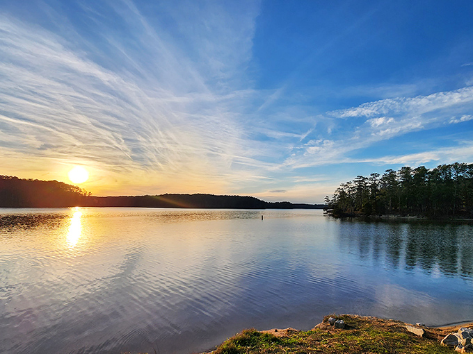 Mother Nature showing off at sunset, painting the sky in hues that would make Bob Ross reach for his palette knife.