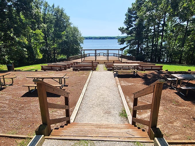 The path to tranquility leads straight to this lakeside amphitheater, where Mother Nature puts on the best show in town&mdash;no tickets required.