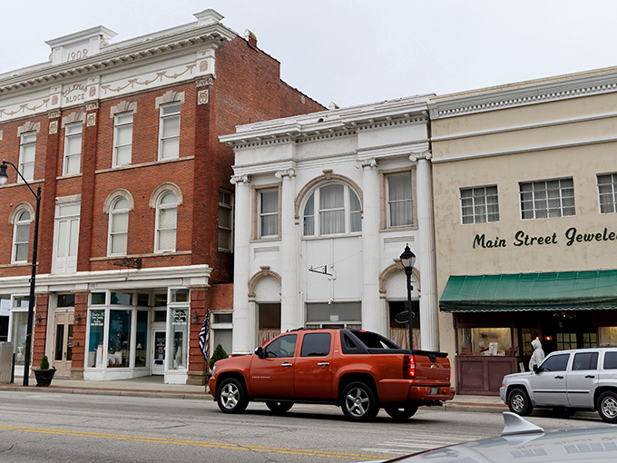 Brick and mortar poetry &ndash; these historic buildings have witnessed generations of Darlington life, standing proud like well-dressed sentinels guarding small-town traditions.