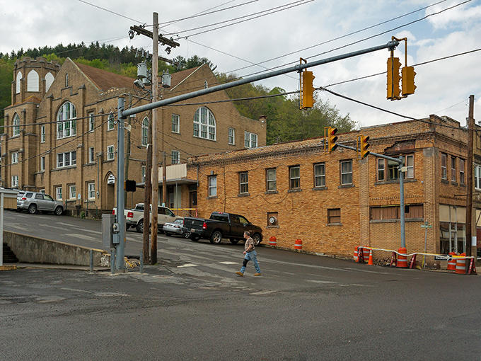 Historic brick buildings stand sentinel on Richwood's sloping streets, where time moves at its own gentle pace and $1,200 stretches like saltwater taffy.