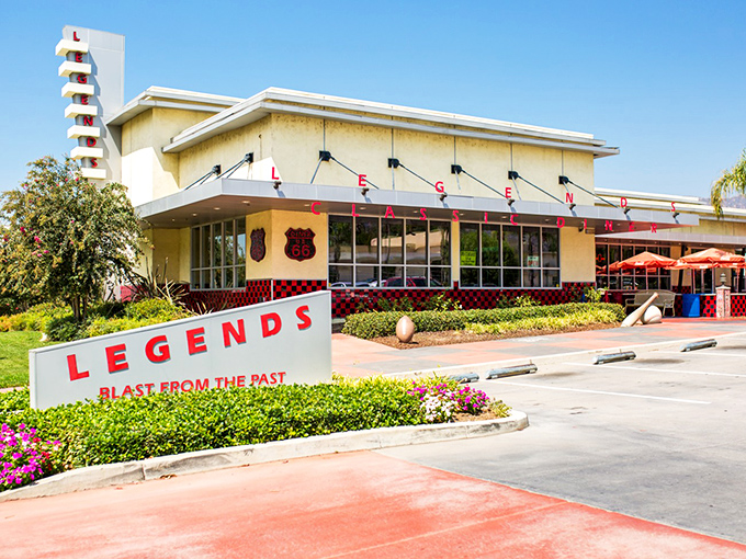 "A Blast From The Past" isn't just a tagline&mdash;it's a promise delivered by this cream-colored time machine with its iconic red signage.
