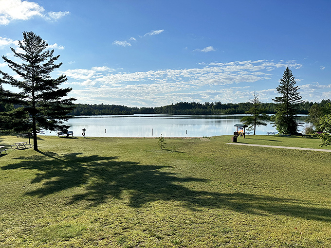 What a serene day at the Rifle River Recreation Area in Lupton, Michigan! Nature's peaceful embrace is truly relaxing.