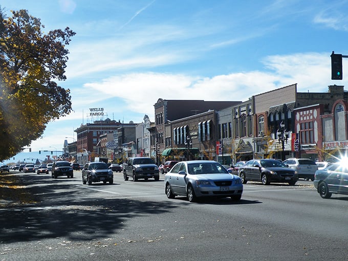 Autumn sunshine illuminates Logan's vibrant downtown, where historic buildings meet modern life.