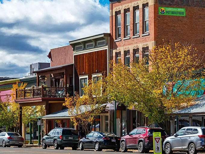 Fall in Gunnison paints the town in golden hues, transforming the historic buildings into a postcard-worthy scene that doesn't require a platinum credit card.