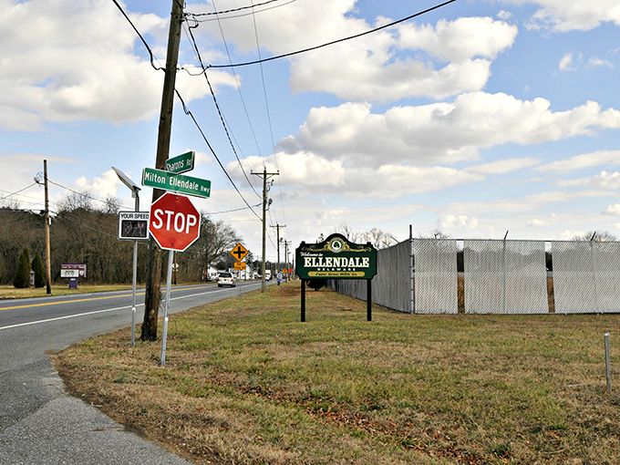 The town's entrance sign stands sentinel at the crossroads, a humble announcement that you've arrived somewhere special.