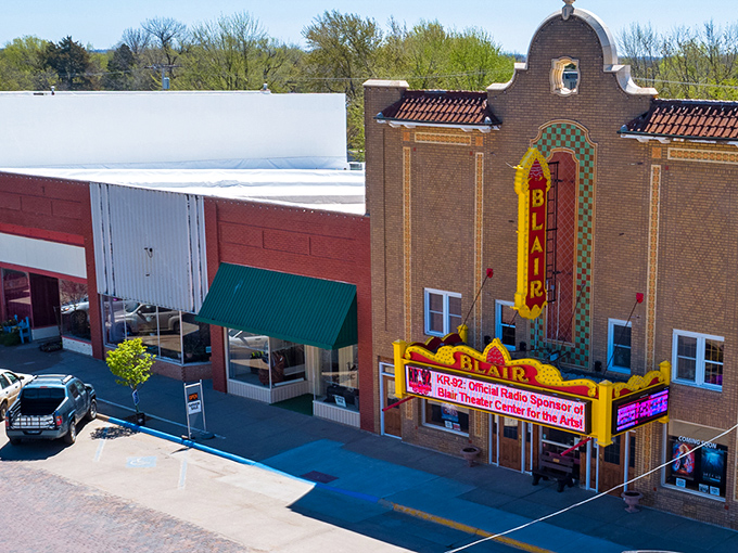 The iconic Blair Theater stands as Belleville's cultural centerpiece, offering affordable entertainment and community gatherings for new residents.