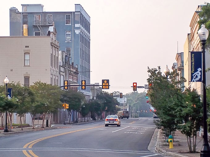 Downtown Hattiesburg greets the day with quiet dignity. Those historic buildings aren't just pretty faces&mdash;they're filled with stories and surprisingly good coffee.