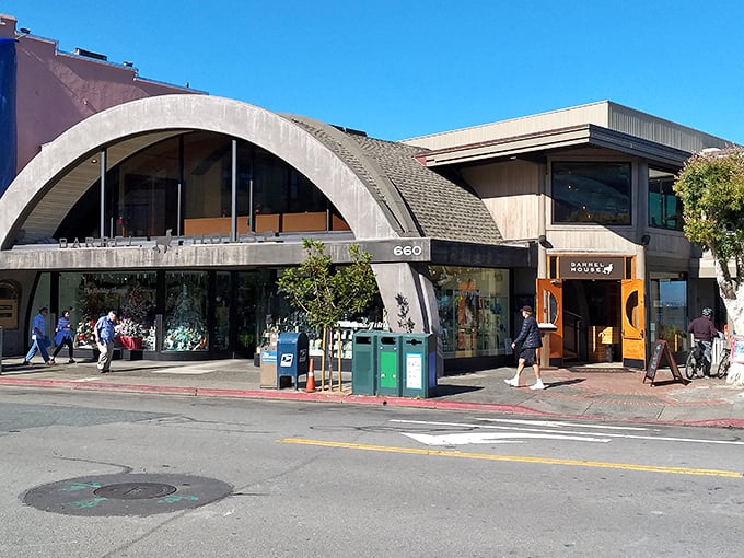 Barrel House's distinctive arch design proves that in Sausalito, even the architecture refuses to be boring.
