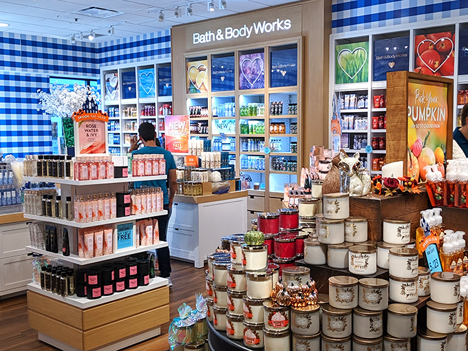 Bath & Body Works' seasonal displays create scent memories that follow you home—along with bags of surprisingly affordable indulgences.
